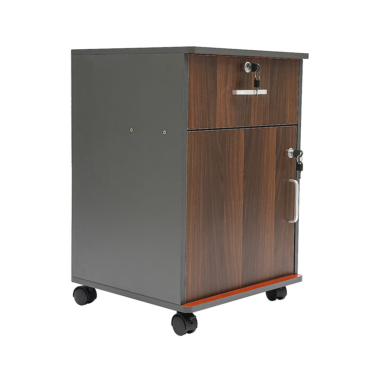 1-Drawer File Cabinet, Home Printer Stands, Office Vertical Files, Mobile File Cabinet,Metal File Cabinets with Lock,Vertical Filing Organization Storage Cabinets,Rolling Printer Stand with Cabinet
