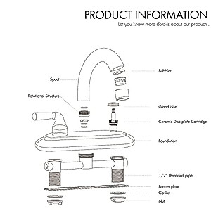 SOLVEX 2 Handle Bathroom Faucet 4 Inch Centerset Bathroom Sink Faucet,3 Hole Bathroom Faucet Chrome,Bathroom Basin Faucet with Deck Mounted Lever Handle,US-SP-40003-1