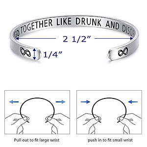 Funny Bracelets We Go Together Like Drunk And Disorderly Gifts For Alcohol Lovers Friendship Gag Gift Cute Cuff Bracelet For BFF Women Jewelry