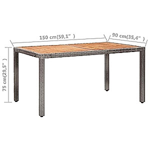 MBFLUUML Outdoor Patio Furniture, Patio Dining Sets, 7 Piece Patio Dining Set with Cushions Poly Rattan Gray Suitable for Patio, Porch, Backyard, Balcony.