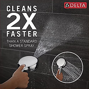 Delta Faucet ProClean Chrome Shower Head with Handheld, Showerhead with High Pressure Spray, Handheld Shower Head, 6 Spray Settings, Chrome 75740