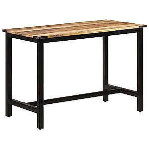 ULUYYUC Dining Table 43.3"x23.6"x29.9" Solid Wood Mango,Multifunctional Party Table Kitchen Tables Living Room Furniture Outdoor Table for Living Room, Kitchen, Backyard, Wedding