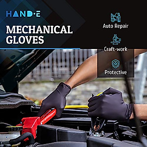 Black Nitrile Medical Gloves Disposable Large 100 Count - Surgical Gloves Latex Free, Extra Thick 5 Mil Medical Exam Gloves, Powder Free