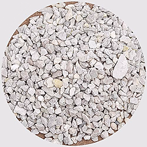 eloria-Decor Decorative Gravel Natural Chips Pebbles (White, Small, Unpolished) - 1 kg