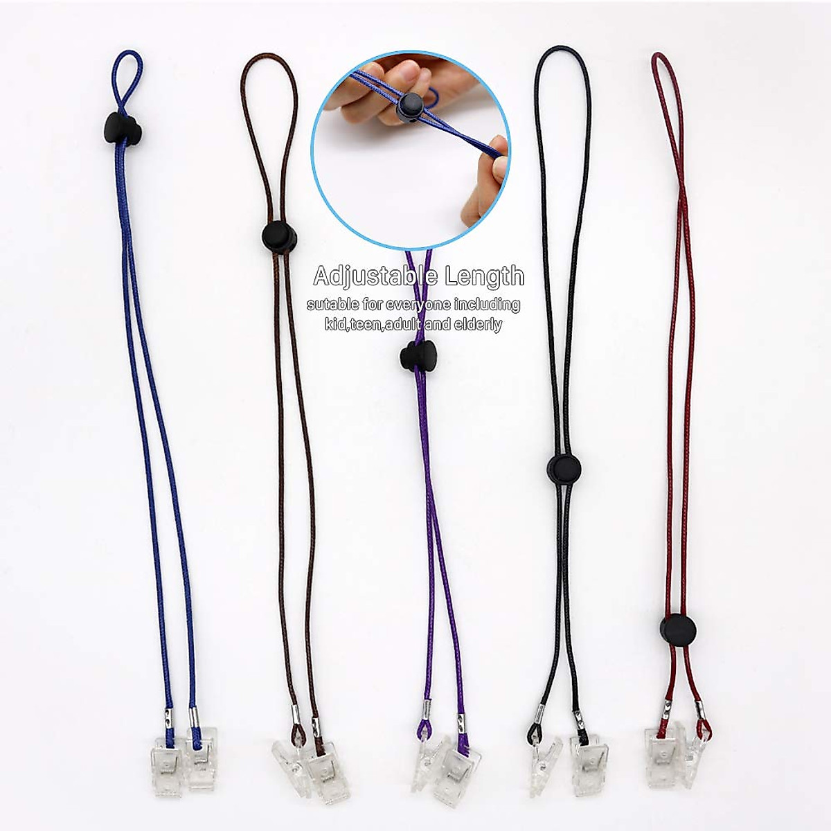 Impressive Smile 5 Pieces Adjustable Flexible Bib Holder Clips for Napkin, 5 Colors