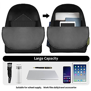 LOKAPEGY Simple School Backpack for Teens, Black Casual Backpack for College Students, Lightweight Backpack for School Boys, Travel Laptop Backpack for Men & Women