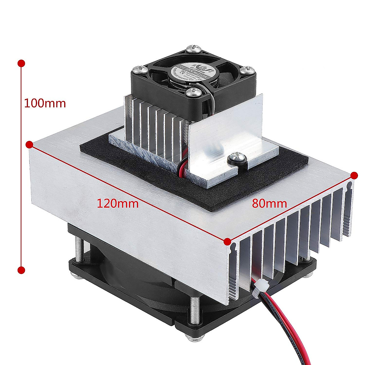 ESUMIC DC 12V DIY Thermoelectric Peltier Refrigeration Cooling System Kit Semiconductor Cooler Conduction Module + Radiator + Fan + TEC1-12706