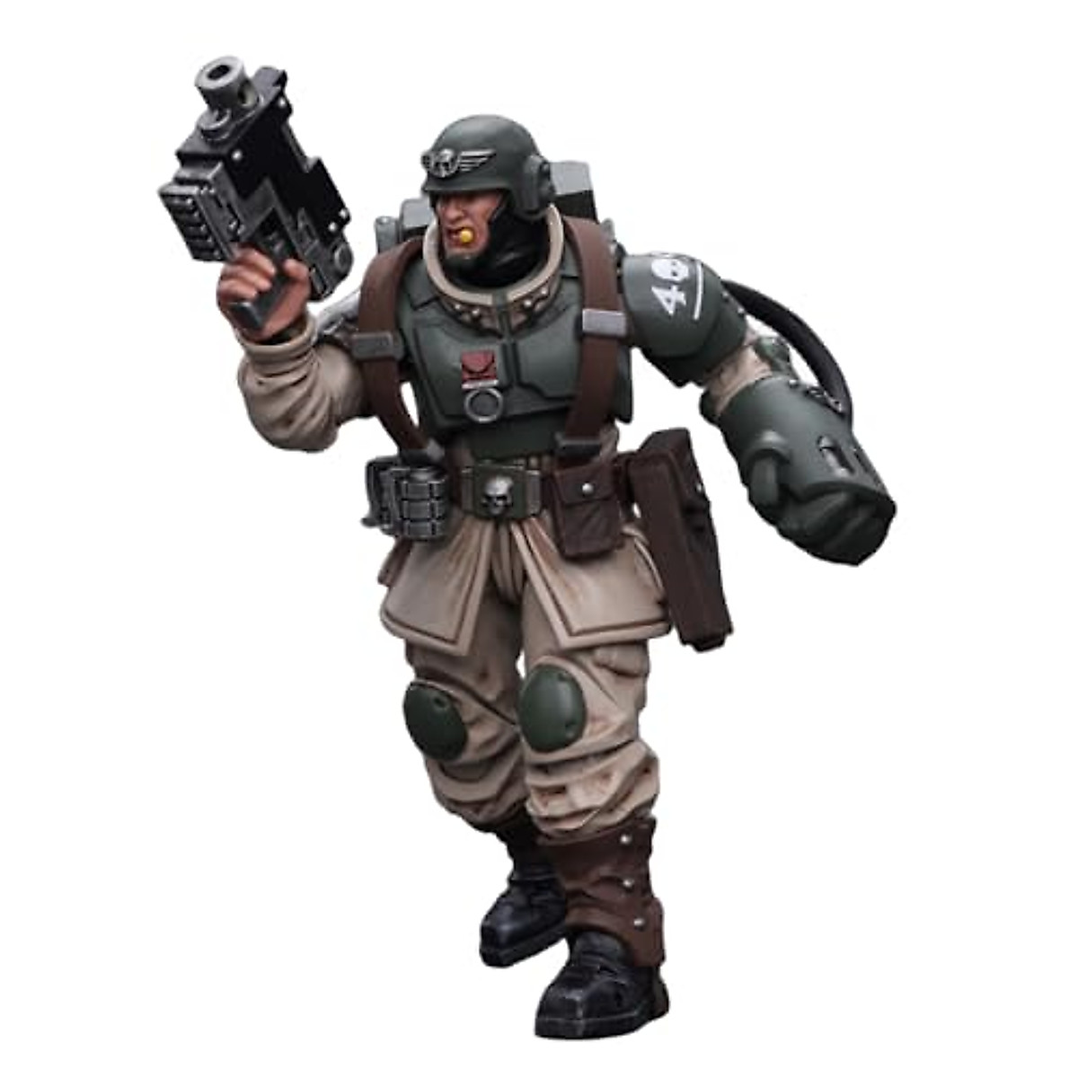 HiPlay JoyToy Warhammer 40K Collectible Figure: Astra Militarum Cadian Command Squad Veteran Sergeant with Power Fist 1:18 Scale Action Figures JT7936 (Veteran Sergeant with Power Fist)