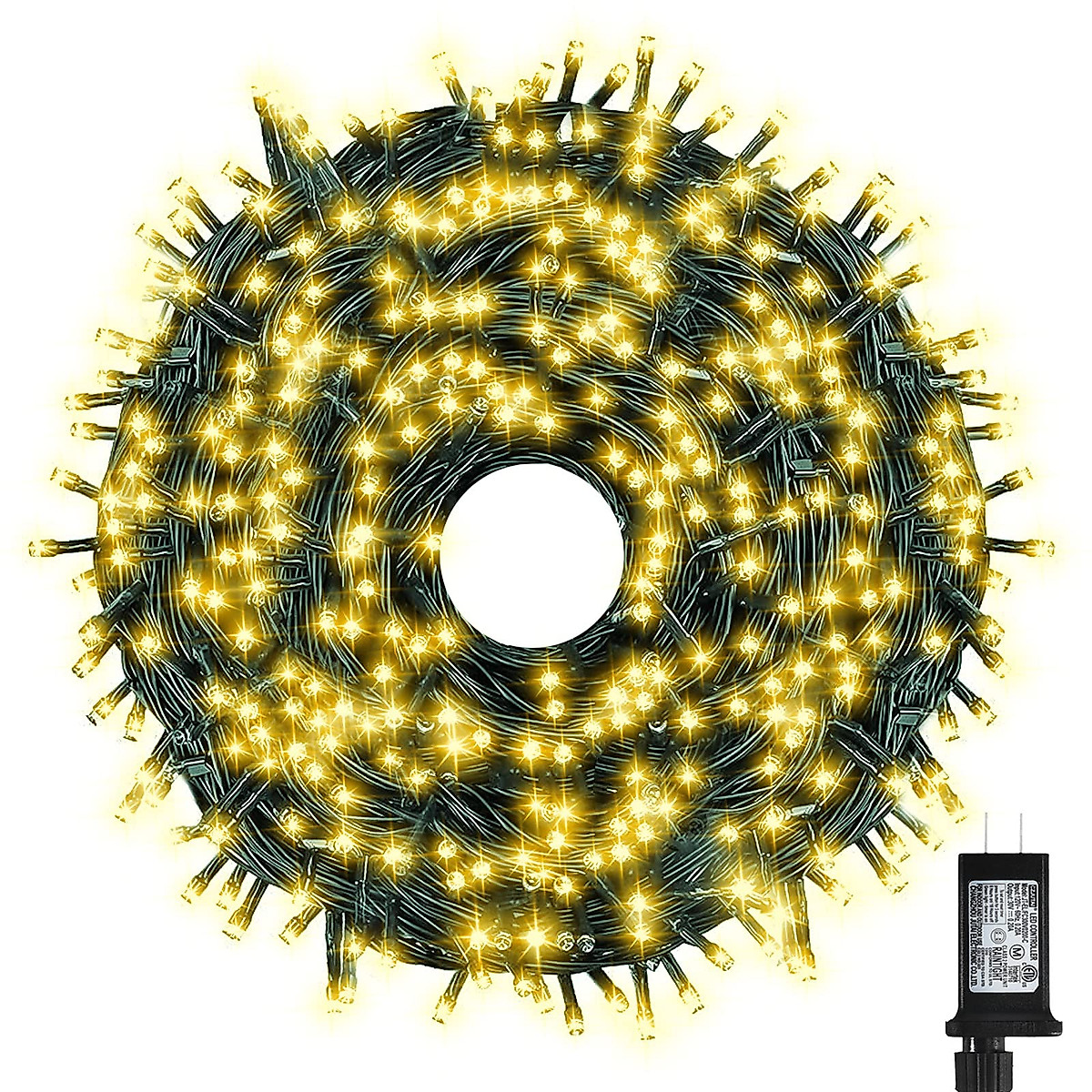 XUNXMAS Bright Christmas Lights Outdoor 800 LED Christmas String Lights, 327ft 8 Modes Timer Fairy Twinkle Tree Lights for Home, Party, Holiday, Indoor Xmas Decorations Warm White