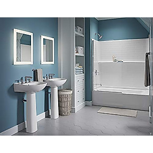 KOHLER 97093-4-CP Hint Widespread Bathroom Faucet with Pop-Up Drain Assembly, 3 Hole 2-Handle Bathroom Sink Faucet, 1.2 gpm, Polished Chrome