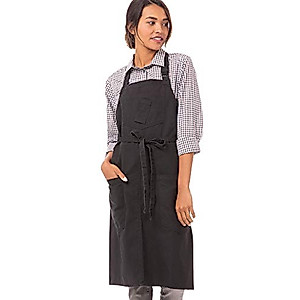 Chef Works Unisex Rockford Bib Apron, Steel Grey, One Size