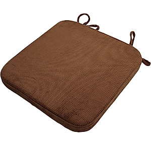 ZYHOONE Seat Cushion for Kitchen Chairs with Ties - Indoor Square Thick No Slip Chair Cushion and Pad fit Wooden Metal Chair with Linen Machine Washable Cover [16 X 16 X 2 Inches] - Red