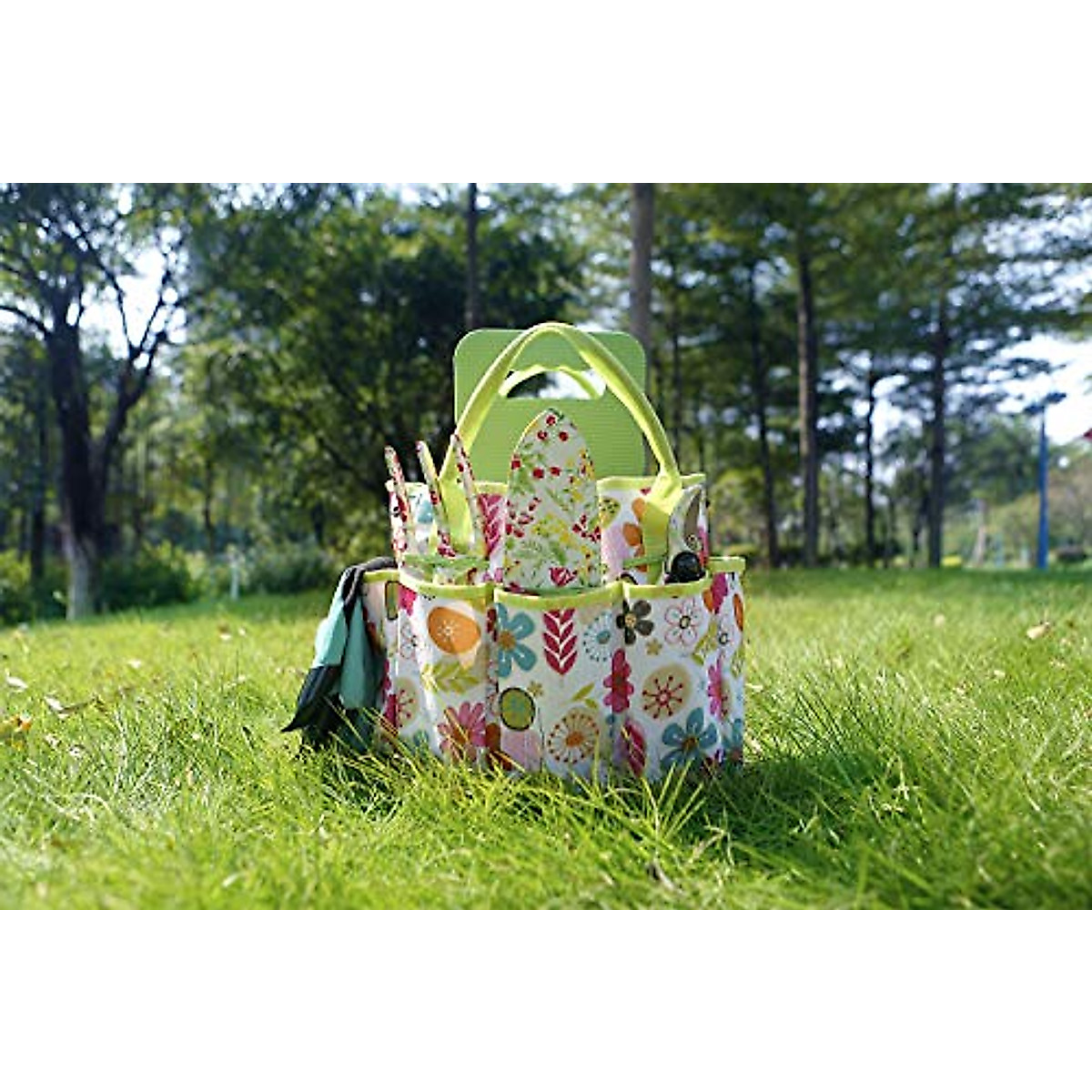 NAYE Garden Tool Set,Cute Gardening Gifts for Women,Birthday Gifts for Mom,Heavy Duty Tool Kit with Gardening Gloves,Garden Tote,Kneeling Pad,Hand Pruner,Trowel,Hand Rake,Weeder,Fork,Transplanter