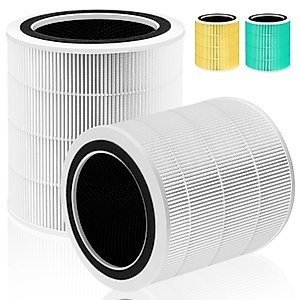 Pulluty Core 400S Replacement Filter for LEVOIT Core 400S and Core400S-P/Core 400S-rf Smart WiFi Air Purifier,3-in-1 True H13 HEPA Activated Carbon Pre-Filter,2 Pack,White