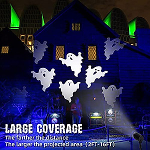 EAMBRITE Halloween Projector Lights, Rotating Ghost Projector Outdoor, Dynamic Ghost Projector Waterproof Halloween Decorations for Yard Party Garden Wall Indoor Outdoor