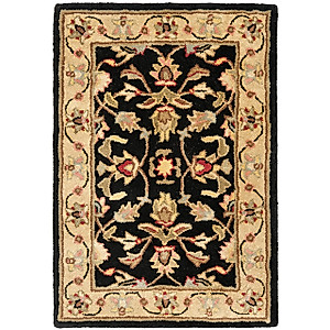 SAFAVIEH Heritage Collection Accent Rug - 2'3" x 4', Black & Beige, Handmade Traditional Oriental Wool, Ideal for High Traffic Areas in Entryway, Living Room, Bedroom (HG957A)