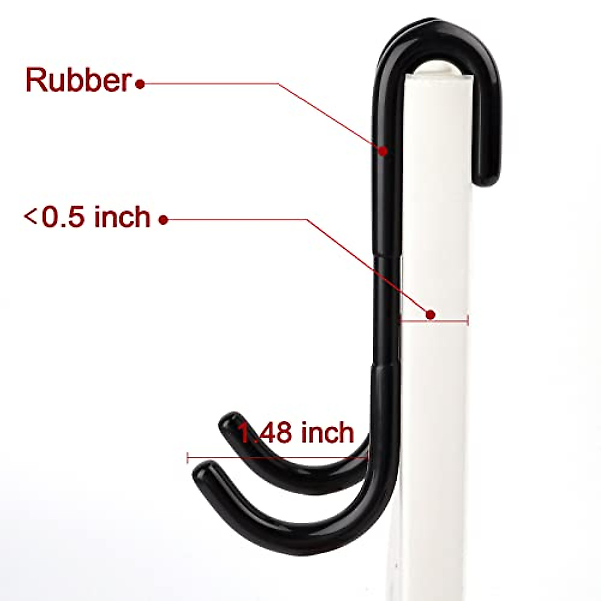 Shower Door Hooks Towel Hooks for Frameless Over The Glass Shower Door Stainless Steel Hooks for Bathroom 2 Pack Black