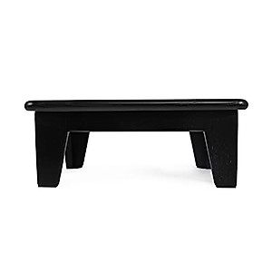 CONSDAN Step Stool for Bed, USA Grown Oak,Wooden, Adults,Seniors, 6.5" High Bed Stool, Non-Slip Mat, No Assembly Needed, Solid Wood, Black Color