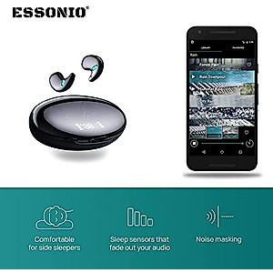 ESSONIO Sleeping Headphones Sleep Headphones Sleep Noise Cancelling Headphones for Sleeping Headphones for Side Sleepers with Microphone