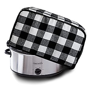 Slow Cooker Cover Compatible with Crock-Pot and Hamilton Beach 6-8 qt Slow Cooker, Crock Pot Cover Keep Appliance Clean, Slow Cooker Dust Cover with Mesh Pocket for Accessories