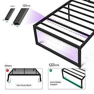NapQueen Alpha New Metal Platform Bed Frame/Modular Design/Max Weight Capacity 1500 lbs/Heavy Duty/No Box Spring Required/Easy Assembly, Twin
