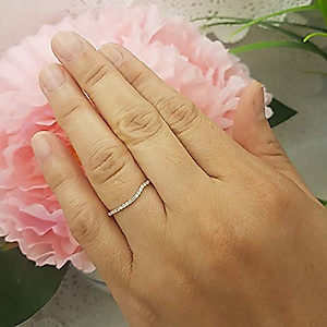 Dazzlingrock Collection 0.12 Carat (ctw) Round White Diamond Ladies Wedding Contour Band Guard Ring, 14K Yellow Gold, Size 6