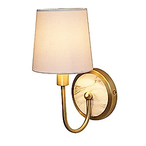 Catalina Lighting 20934-000 Mid-Century Modern Aubrey 1-Light Faux Marble Wall Sconce, 5", Antique Brass