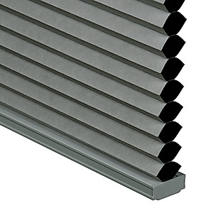 LazBlinds Top Down Bottom Up (TDBU) Cordless Cellular Shades, Blackout Light Blocking Honeycomb Shades Pleated Polyester Blinds for Window Size 35" W x 64" H, Grey