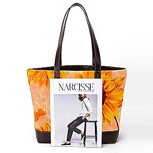 Tote Bag Women Satchel Bag Handbag Stylish Tote Handbag for Women Hobo Bag Fashion Crossbody Bag, Sunflower Butterfly Autumn Vintage