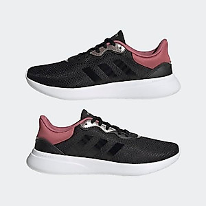 adidas Women's QT Racer 3.0 Sneaker, Black/Black/Pink Strata, 9