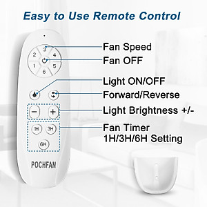 POCHFAN 52 Inch Low Profile Ceiling Fans With Lights and Remote, Flush Mount Modern Ceiling Fan, 3CCT Dimmable DC Ceiling Fan for Bedroom, Living Room, Brushed Nickel