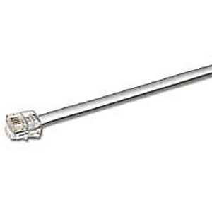 C2G 08115 RJ12 6P6C Straight Modular Cable, Telephone Cable, 50 Feet (15.24 Meters), Silver
