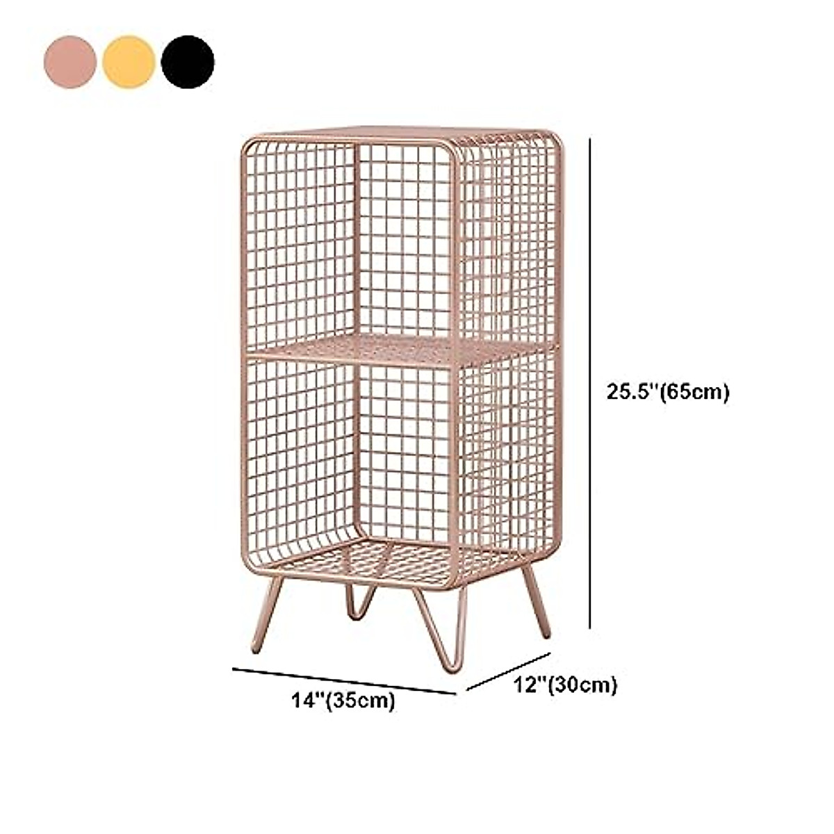 KWOKING Closed Bookcase Shelf Industrial Metal Shelves for Study Room Bay Window Shelf Floor-to-ceiling Bookcase Wrought Iron Bedside Small Cabinet Study Multi-layer Bookshelf Black 14"L x 12"W x 26"H