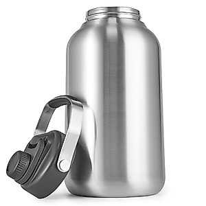 Kerilyn 128oz Insulated Water Bottle With Wide Mouth, One Gallon Stainless Steel Double Vacuum Water Bottle For Hot & Cold Drinks, Large Water Bottle With Handle, Big Water Jug For Sports, Travel