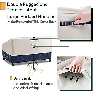 Time Forest Patio Loveseat Covers, 100% Waterproof Patio Furniture Covers, Heavy Duty Outdoor couch cover Waterproof, lawn Garden Outdoor Furniture Cover Waterproof,Fog/Navy 60Wx34Dx30H Inch