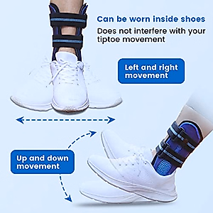Velpeau Ankle Support Brace for Men & Women, Ankle Stabilizer, Stirrup Splint for Sprains, Tendonitis, Volleyball, Basketball, Sprained Ankle, Reversible Left & Right Foots, One Size(Foam Pad, Blue)