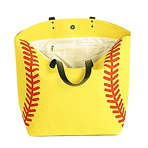 E-FirstFeeling Large Softball Tote Bag Sports Prints Tote Handbag Beach Bag Travel Bag for Women (Softball)