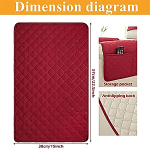 Sofa Armrest Cover, Water Proof 1/2/3 Seater Sofa Headrest Slipcovers Quilted Nonslip Removable Armchair Cover Furniture Protector for Recliner Leather Sofa Couch (Light Gray,3 Seat Recliner 5 pc)