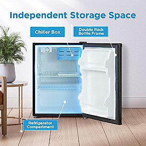 Midea WHS-87LB1 Refrigerator, 2.4 Cubic Feet, Black