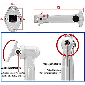 USIDAE Universal CCTV Security Camera Mounting, IP Camera Bracket, Aluminum Alloy Indoor Outdoor Wall Ceiling Mount Holder Stand Monitor Rotary Bracket (1 Set) (1 Pack)