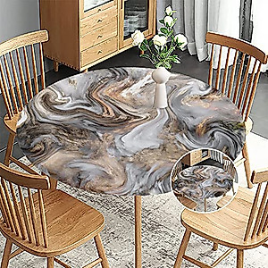 Round Table Cloth, Suitable for Dining Tables, self-Service Parties and Camping, Fit for 52" Table