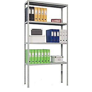 Rattan Wicker Furniture Metal 5 Adjustable Shelving Unit MS 150KD Storage Light Gray Color for Garage Home Office