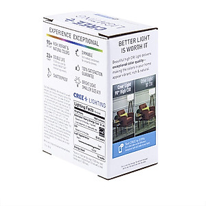 Cree Lighting A19 100W Equivalent LED Bulb, 1600 lumens, Dimmable, Daylight 5000K, 25,000 Hour Rated Life, 90+ CRI | 1-Pack, White - TA19-16050MDFH25-12DE26-1-11