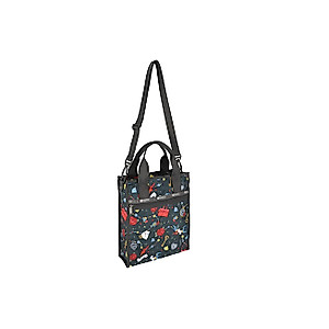 LeSportsac Keepsake Memory Small North/South Tote Crossbody + Top Handle Handbag, Style 3538/Color E465, Whimsical Hearts, Handbags, Flowers & Jewels, Celebrate 1974 Iconic Debut