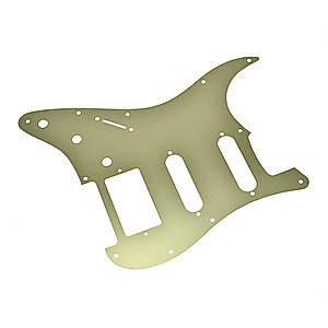 Dopro 11-Hole Aluminum Anodized Modern Style Strat HSS Guitar Pickguard Scratch Plate Fits American/Mexican Fender Gold