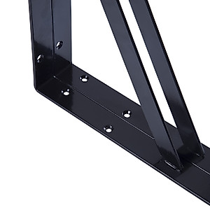 NEODROP 4-Pack 12 Inch Heavy Duty Shelf Brackets, Large Wall Bracket for Garage Storage Shelves, Black Powder-Coated Steel