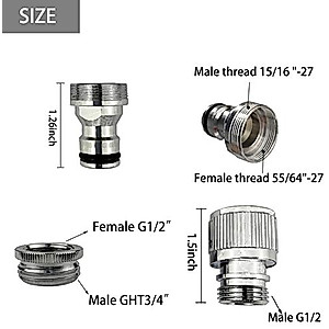 G-Sunny Quick Connector Faucet Mount, Polished Brass, 3/4 inch GHT Garden Hose Adapter, Double Thread, Easy Installation