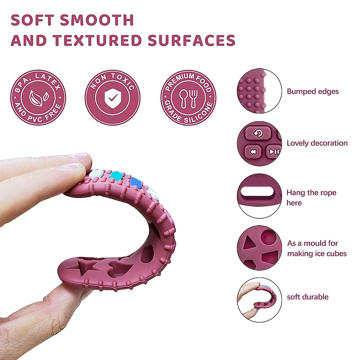 Baby Remote Teething Toys for 3-6 Months, Silicone Remote Teether for Baby, Chew Remote Control Toys 6-12 Months, BPA Free