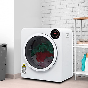 ROVSUN 13.2LBS Electric Compact Clothes Dryer, 3.22 Cu.Ft Portable Front Load Tumble Laundry Dryer w/Stainless Steel Tub, Easy Button Control, Ideal for Home, Apartment, Dorm, RVs, White