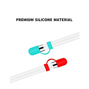 [6 Pack] Fudda Silicone Cap Holder for Apple Pencil 1st Gen - Protective Cover & Tether Accessories Compatible with New iPad 9th, iPad 8th/7th/6th, iPad Pro 10.5, iPad Air 3rd, iPad Mini 5 Pencil